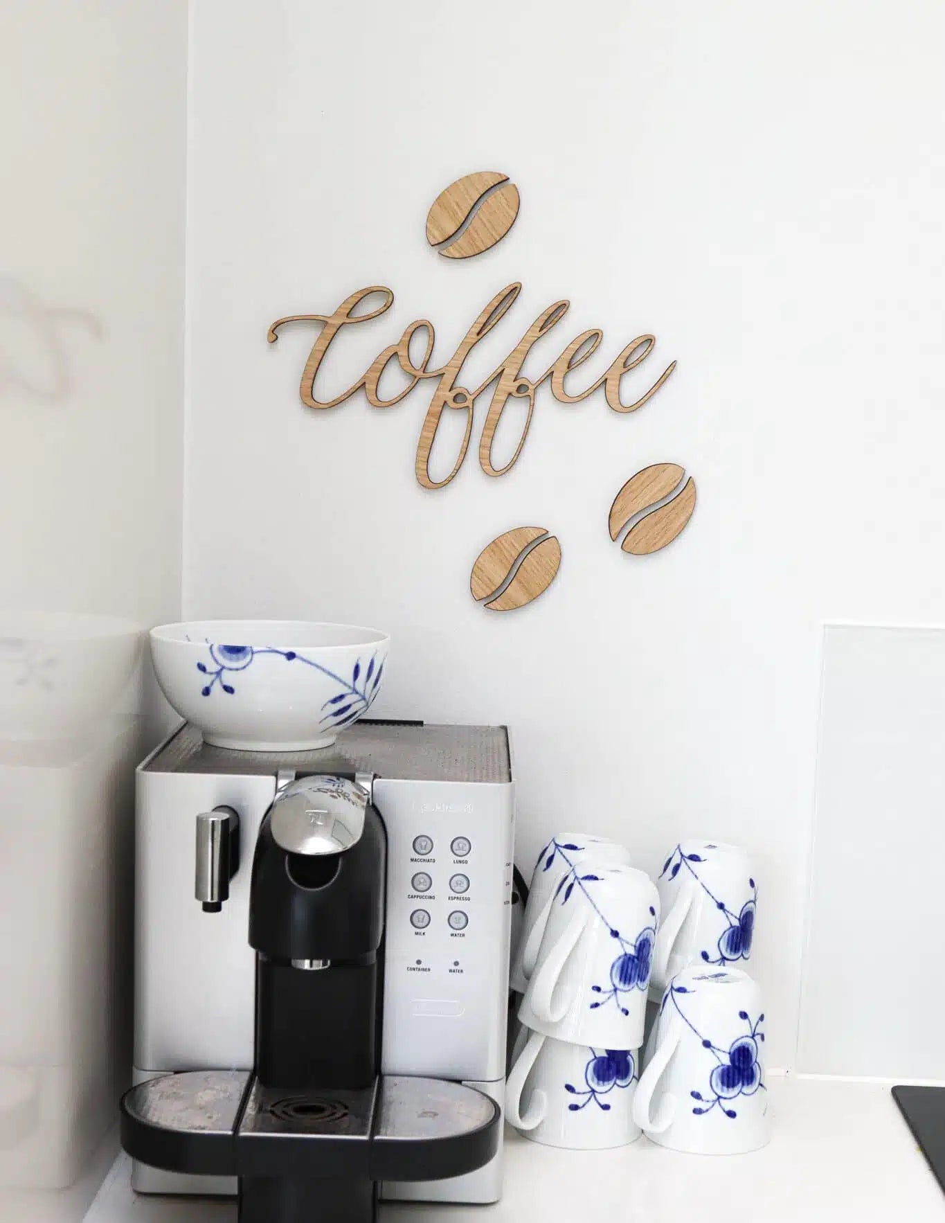 Kaffe skilt - Coffee med bønner - 28x15 cm