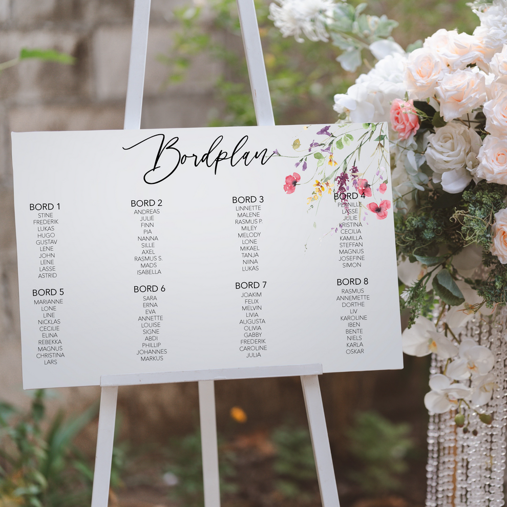 Bordplan - Vilde blomster - 60x40 cm