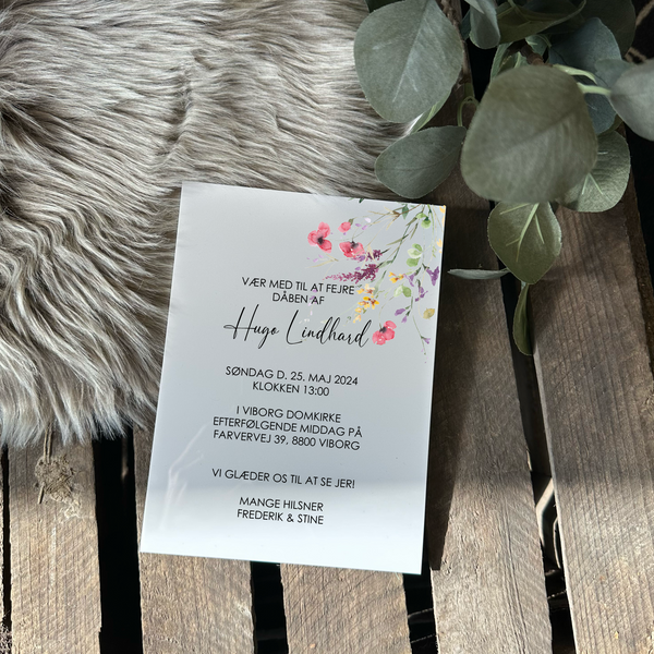 Invitation - Vilde blomster - 14,5x19,5 cm